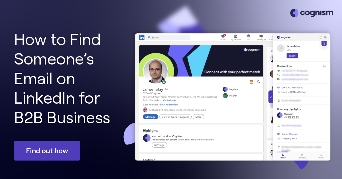How to Find Someone’s Email on LinkedIn for B2B Business